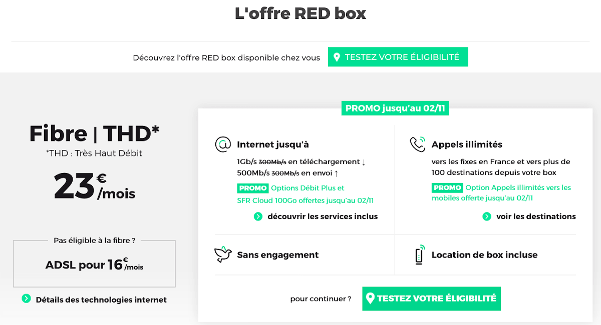 Une box internet dual play à 23€ en fibre chez RED by SFR