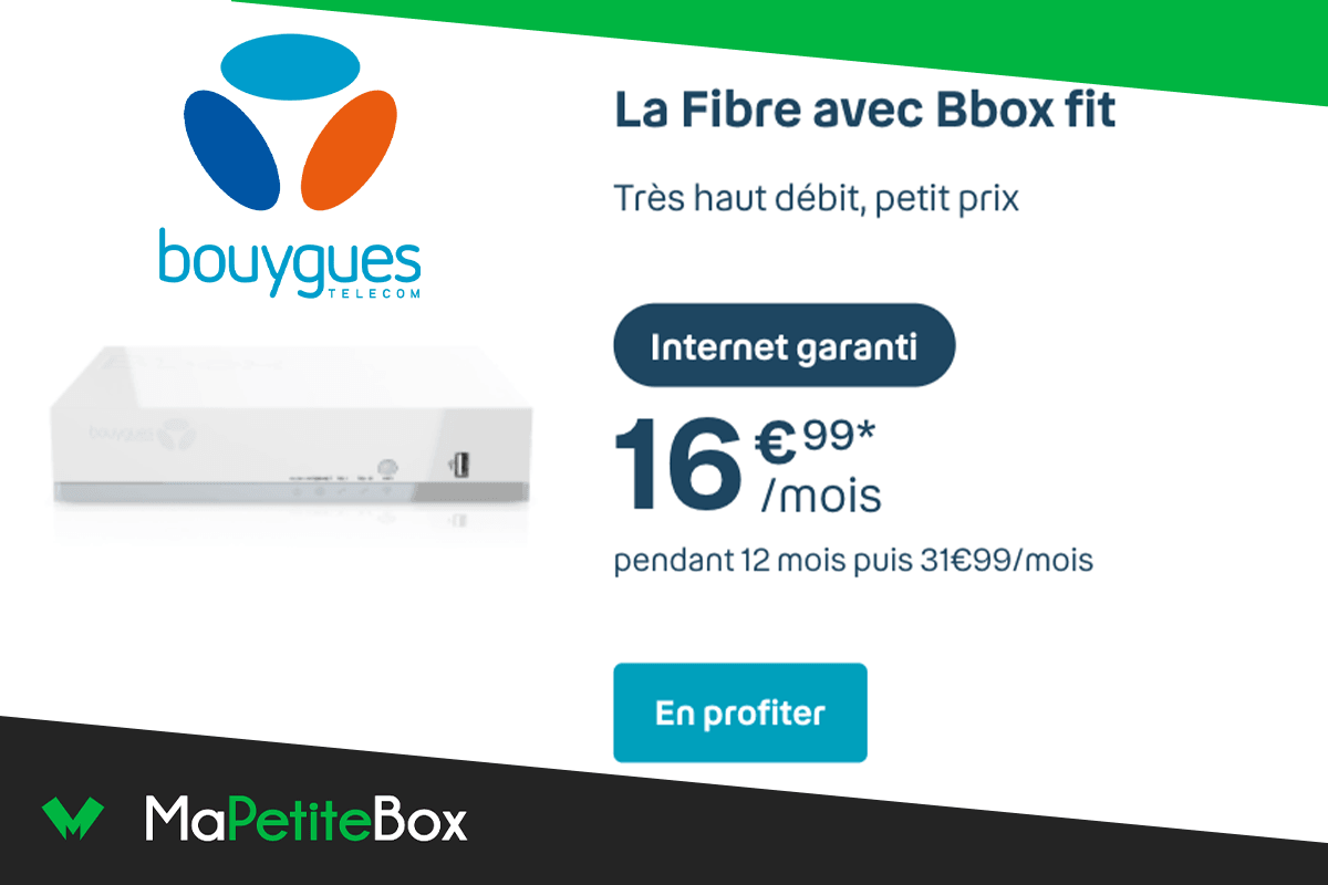 La box internet la moins chère à 16,99€ avec Bouygues Telecom