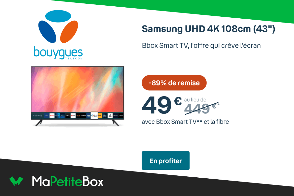 89% de remise sur une Smart TV avec box internet au choix