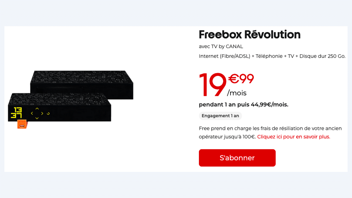 Freebox Révolution : la box internet fibre à 19,99€/mois de Free