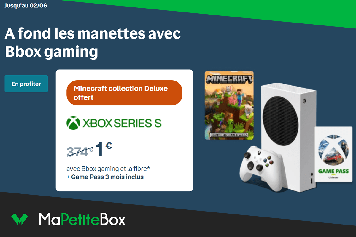 Xbox à 1€ et Minecraft Deluxe gratuit jusqu'au 2 juin avec l'offre ...