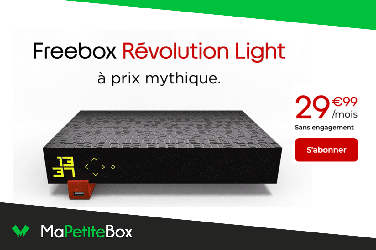 La box internet fibre optique Freebox Révolution Light est à 30€