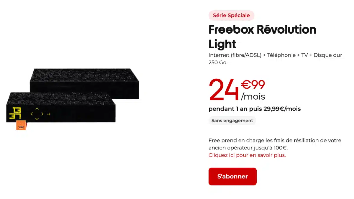 Box internet en promo : la Série Spéciale Freebox Révolution Light
