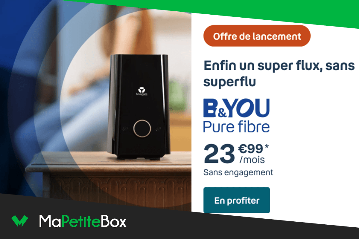 Offre internet B&YOU Pure Fibre : le Très haut débit à seulement 23,99€