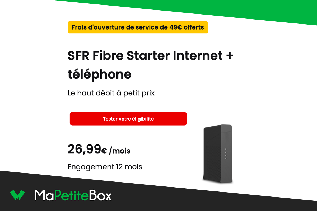 Box internet pas chère : la SFR Fibre Starter fait simple pour 27€