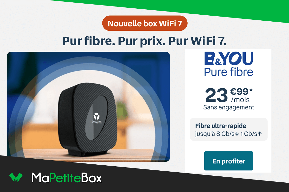 B&YOU Pure Fibre : l'offre internet sans engagement avec le meilleur débit fibre