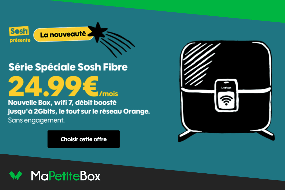 Passez chez Sosh : box internet fibre Orange à 24,99€/mois avec WiFi 7