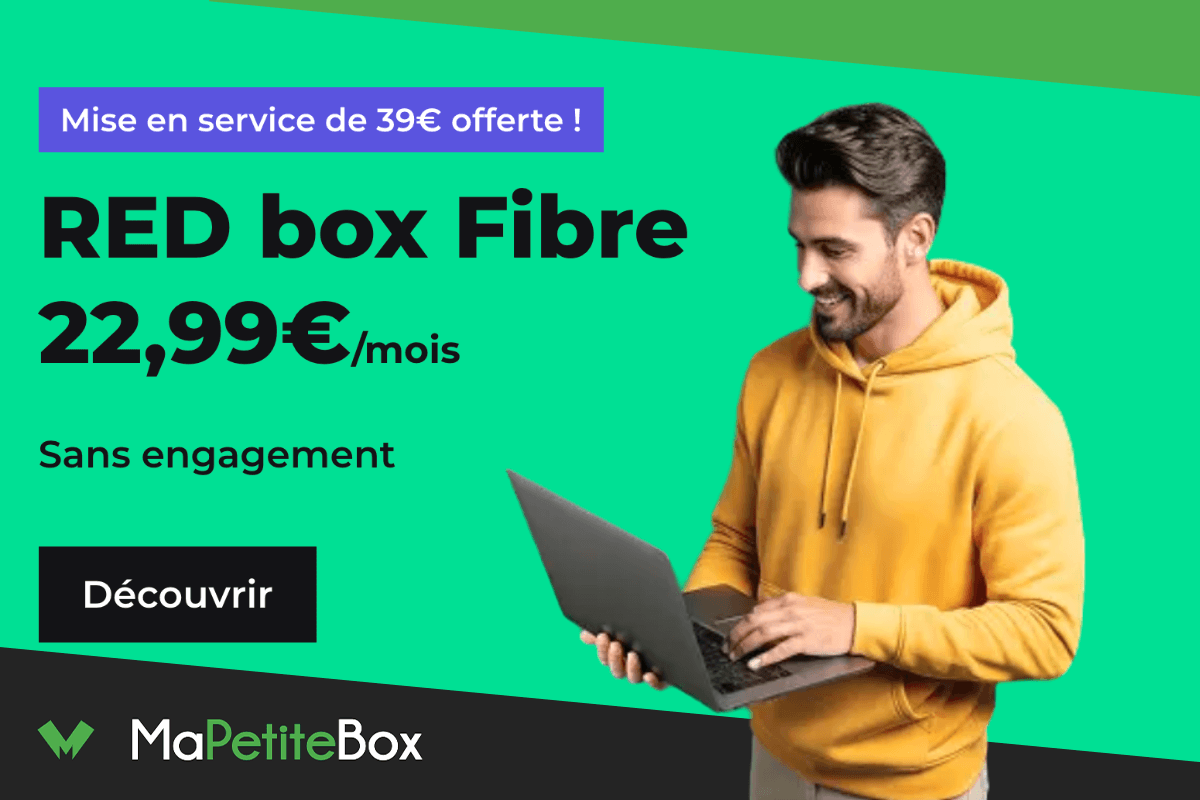RED by SFR box fibre : 22,99€/mois sans engagement