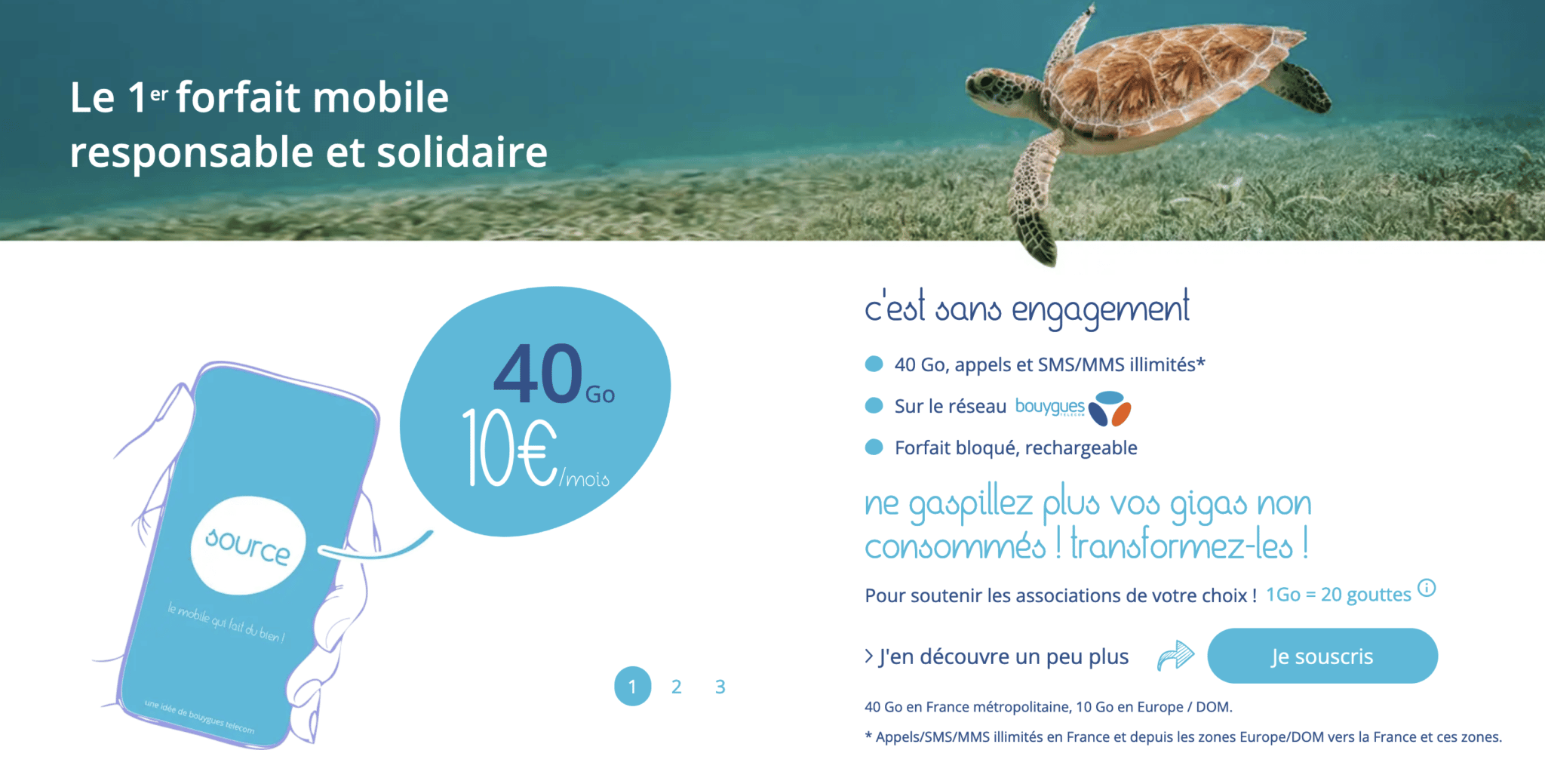Source mobile : un forfait mobile responsable avec don de gigas
