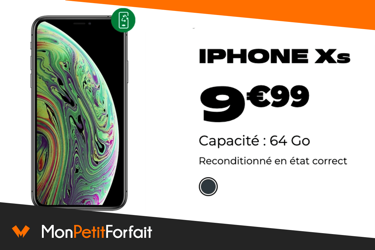 L'iPhone Xs pas cher, à 9,99€ avec le forfait 100 Go de NRJ Mobile