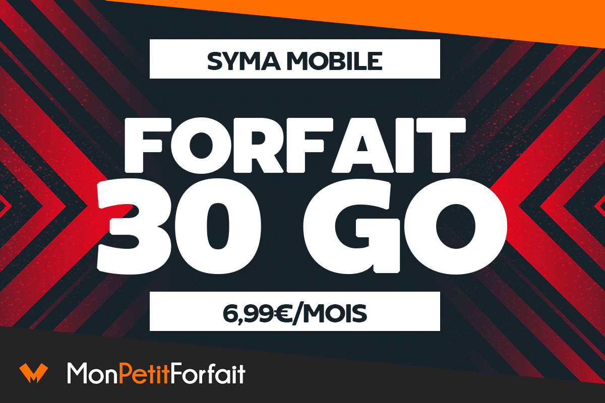 Le forfait mobile sans engagement 30 Go de Syma pour 7€/mois