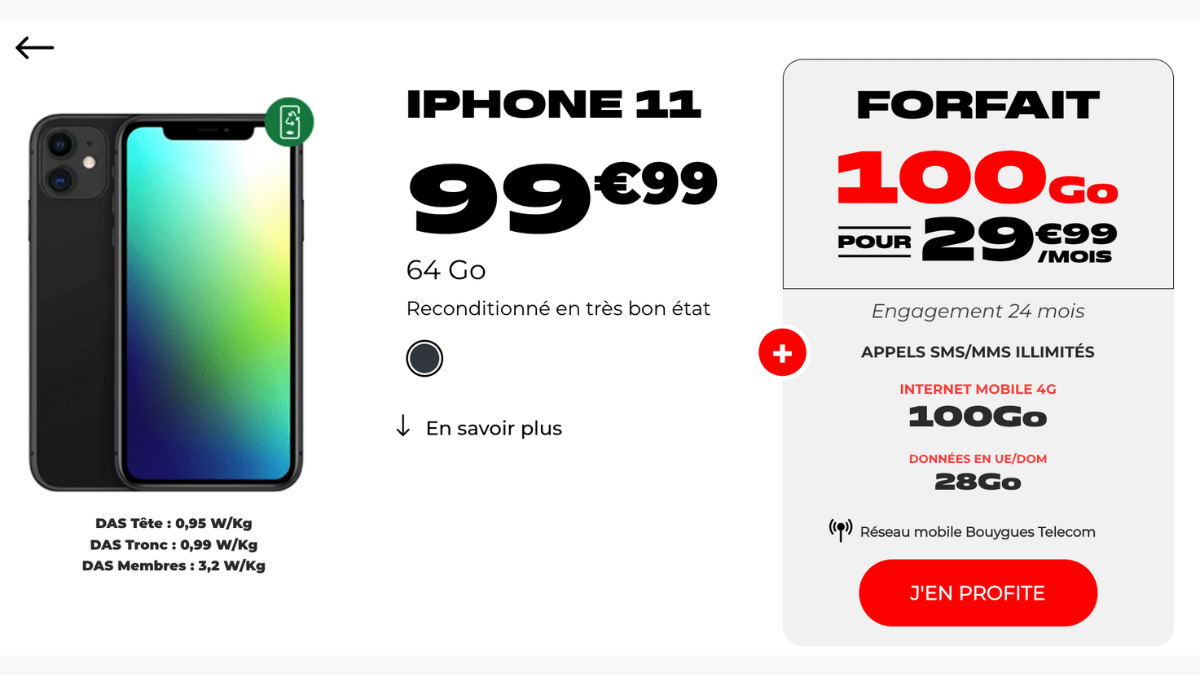 L'iPhone 11 disponible à 100€ + un forfait 100 Go chez NRJ Mobile