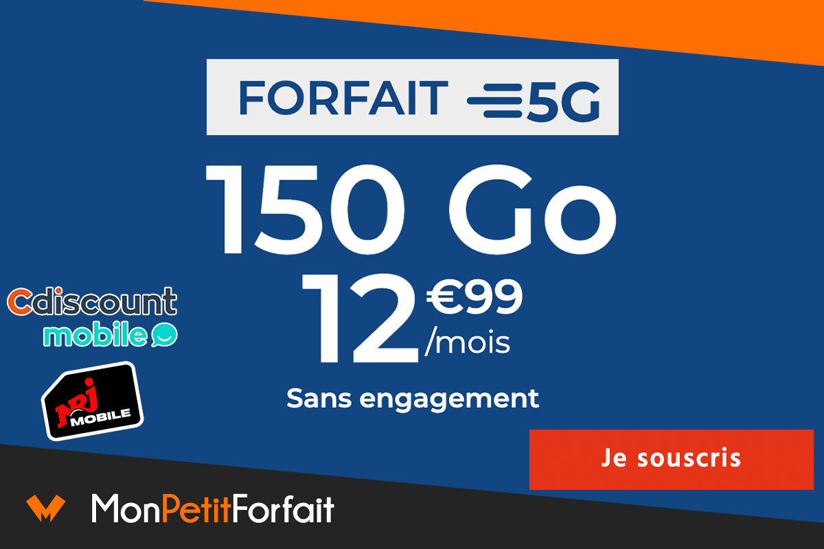 Voici deux forfaits 5G à 12,99€ qui contiennent 150 Go