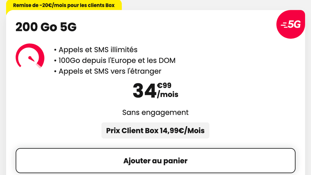 Forfait en promo : 200 Go à moins de 15€ pour les clients box SFR