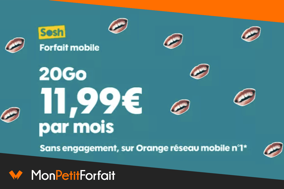 Forfait sans engagement 20 ou 140 Go au choix chez Sosh