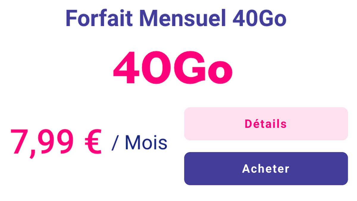 40 Go avec le réseau Orange : 7,99€ avec ces forfaits sans engagement