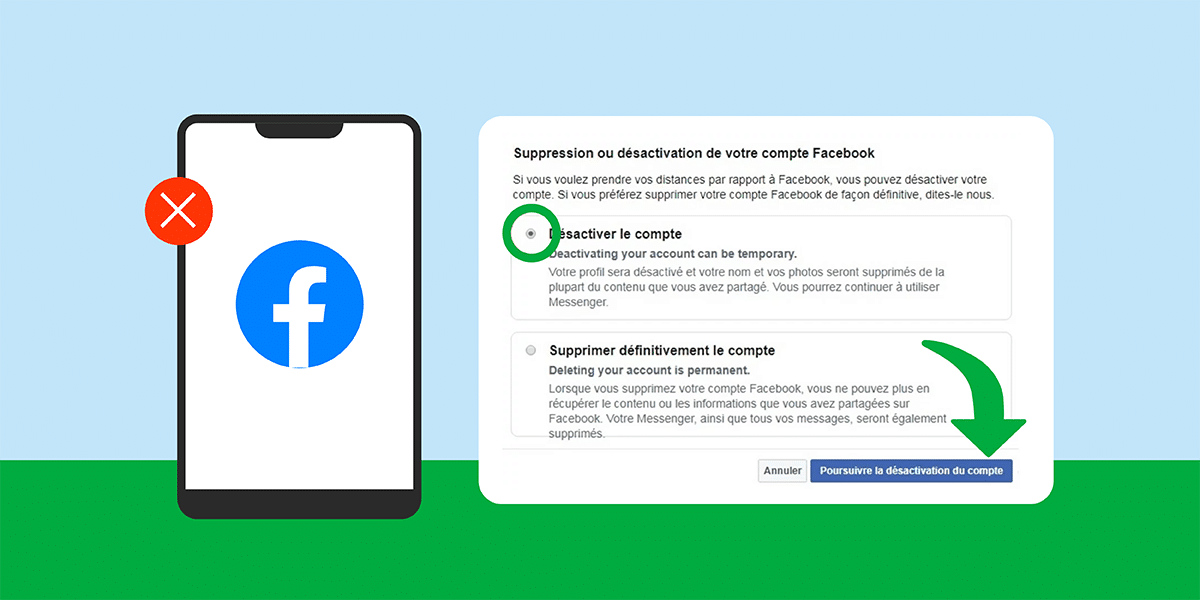 Comment supprimer / désactiver son compte Facebook