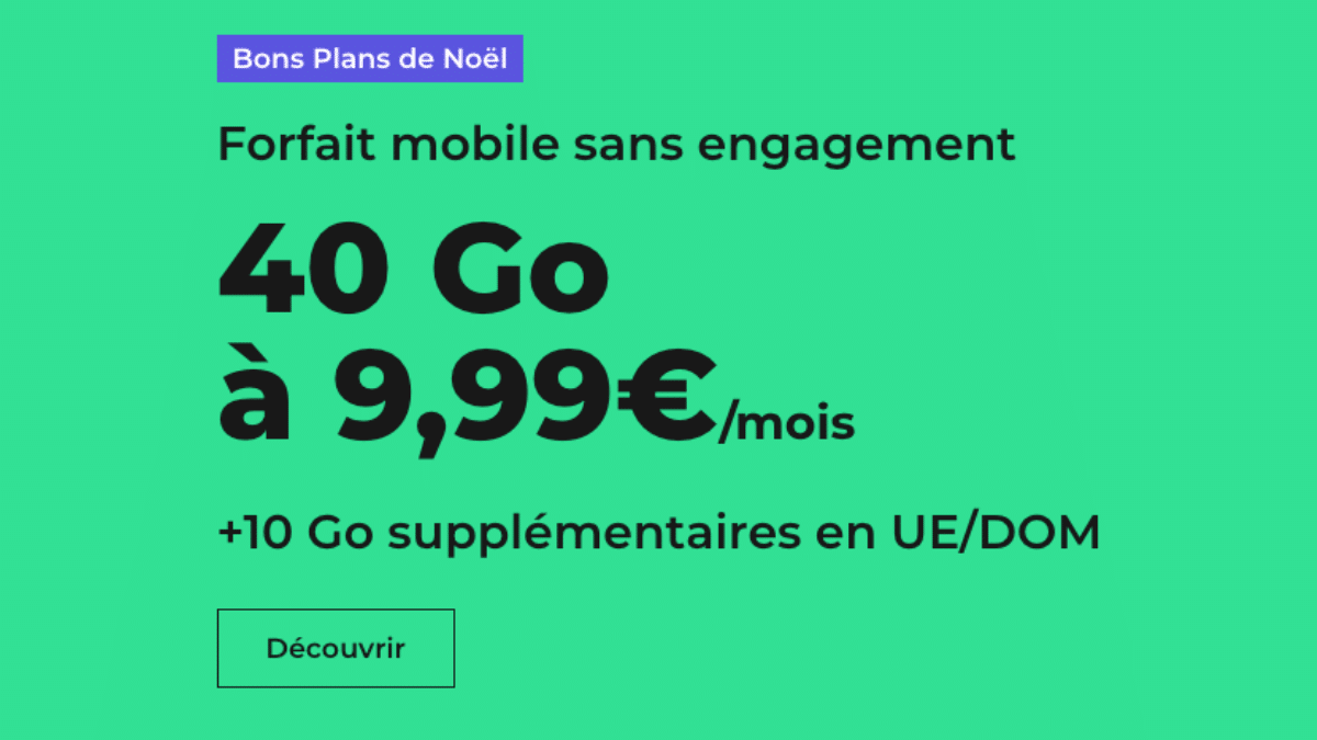 Nouveau forfait 40 Go à 9,99€/mois : promo chez RED by SFR