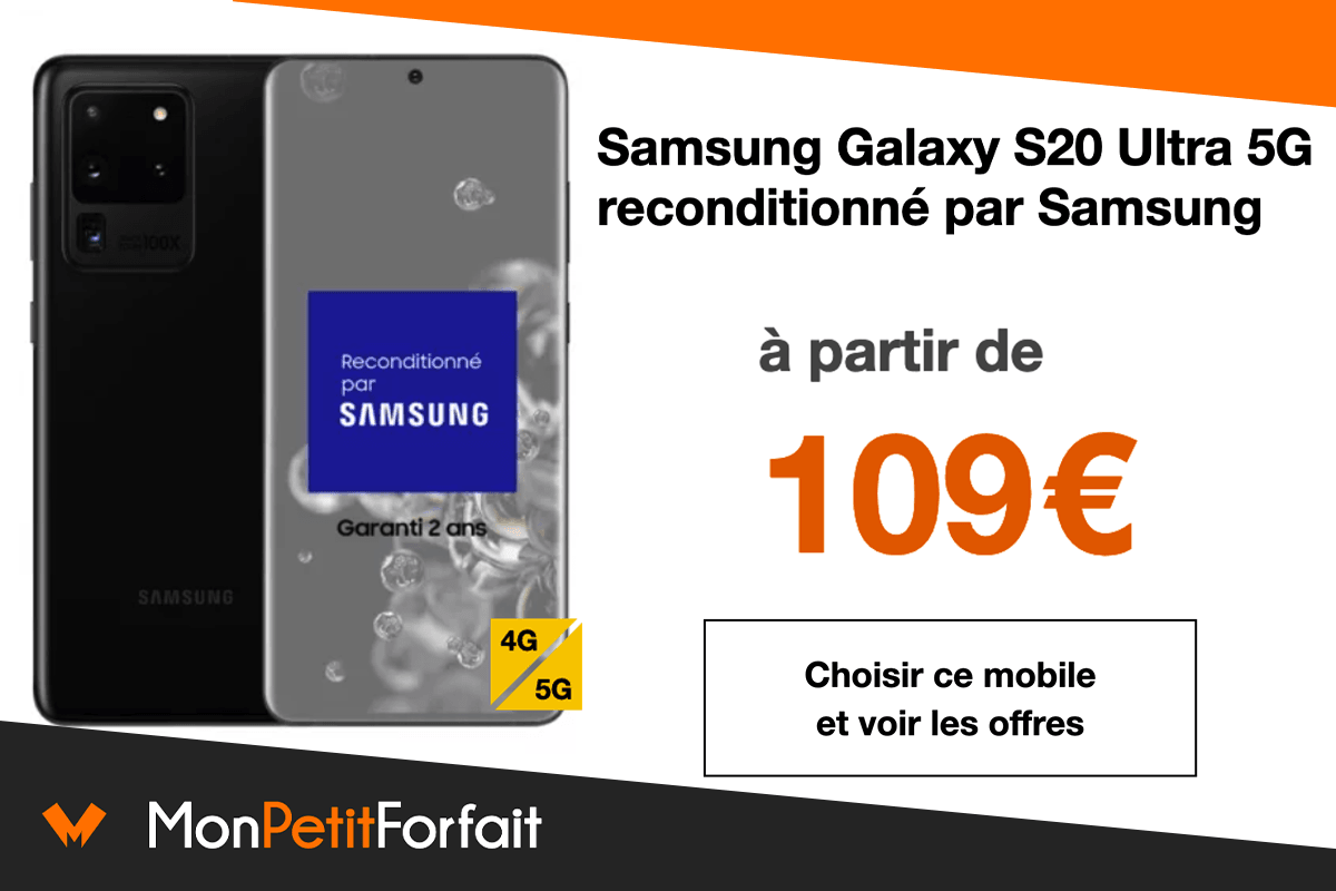 Bon plan : le Samsung Galaxy S20 Ultra en promo à 109€ chez Orange