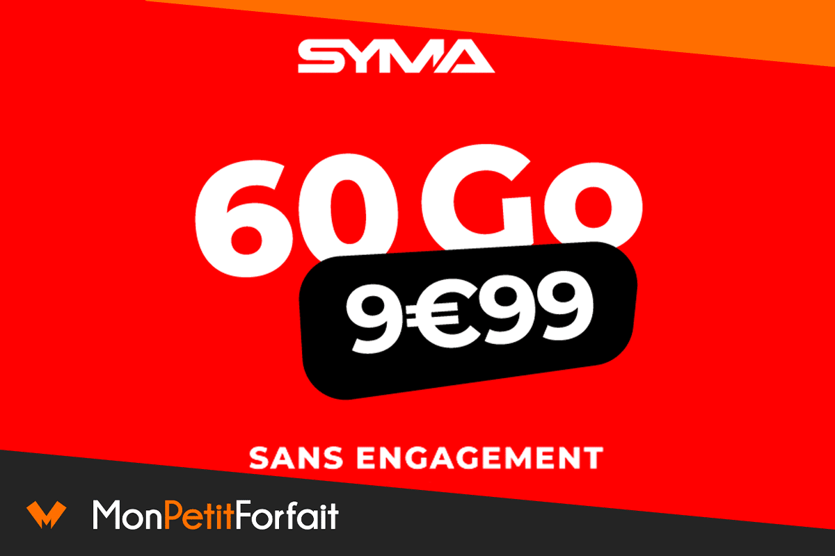 60 Go à seulement 9,99€ grâce à ce forfait pas cher de Syma