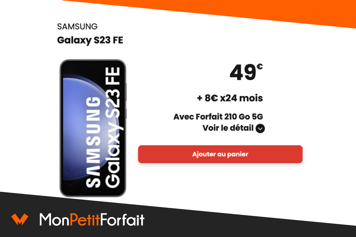 Le Samsung Galaxy S23 FE est en promotion dès 49€ chez SFR
