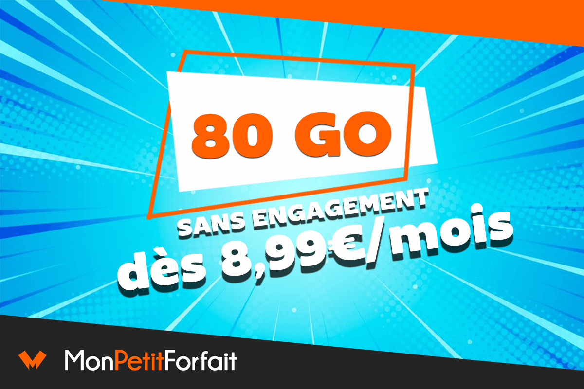 Forfait mobile 80 Go chez BYou en promotion pour 8,99€/mois