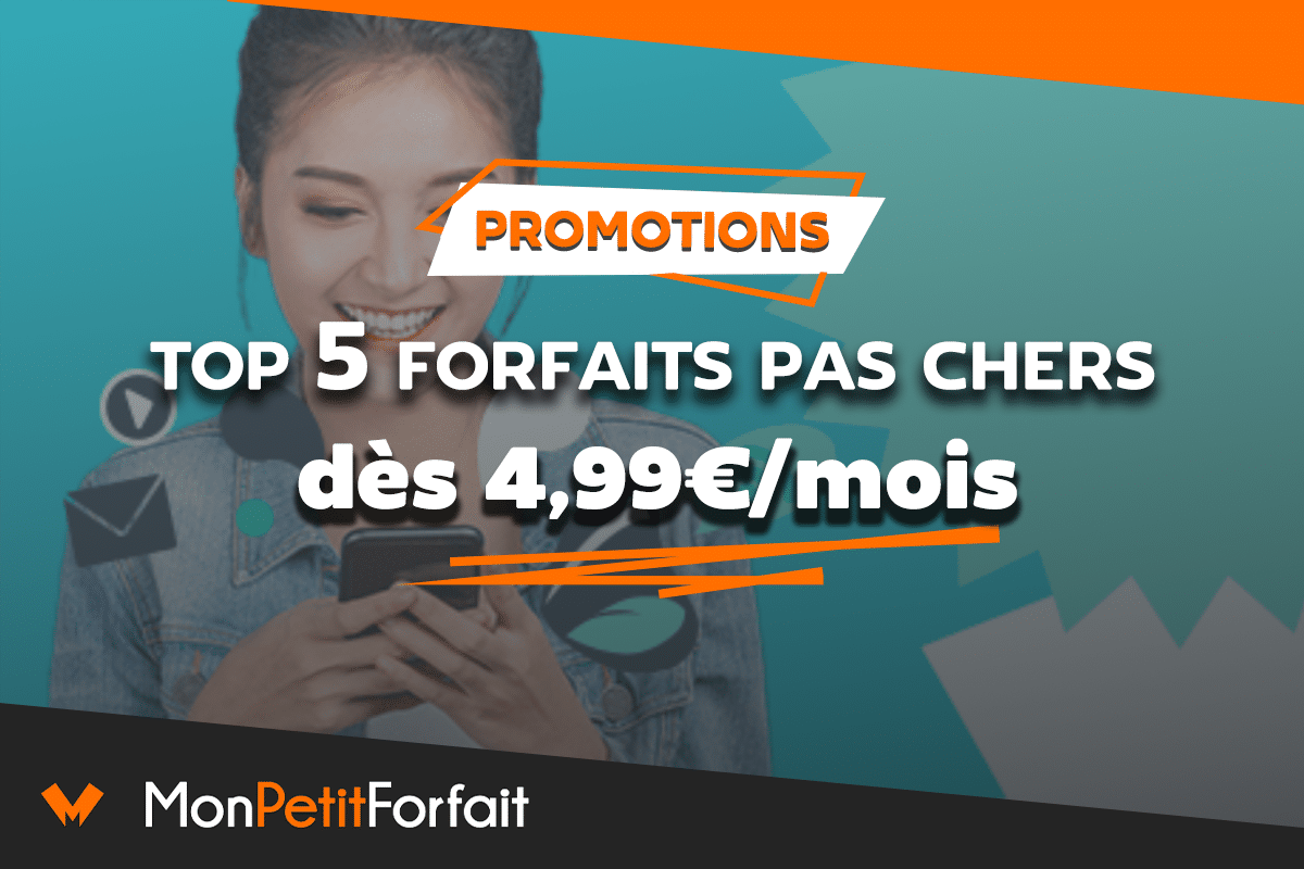 Notre vaste sélection de forfaits pas chers : de 10 à 130 Go dès 4,99€