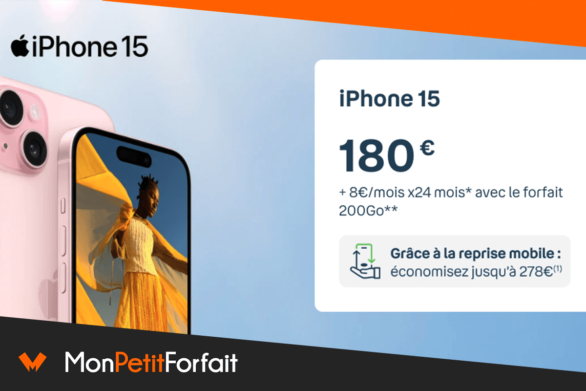 Pour les French Days, l'iPhone 15 est disponible à partir de 180€