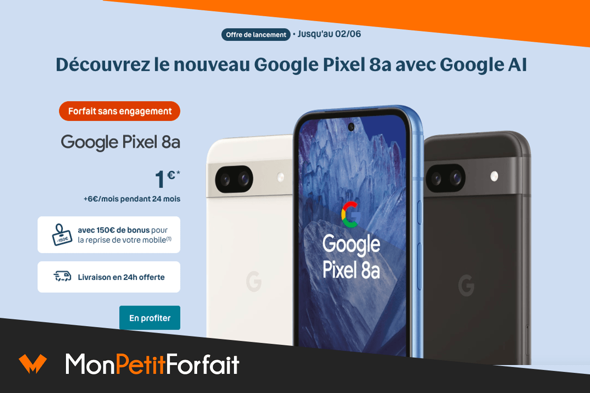 Google Pixel 8a : un téléphone avec IA à 1€ avec Bouygues