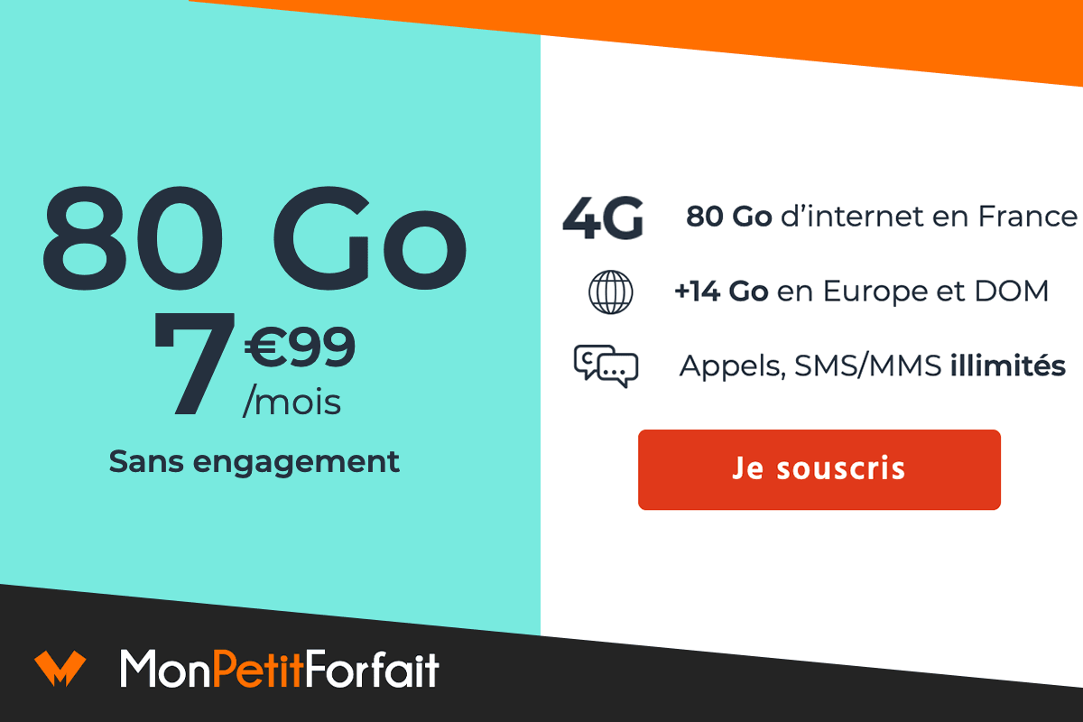 Forfait en promo : 80 Go pour 7,99€ chez ces deux opérateurs