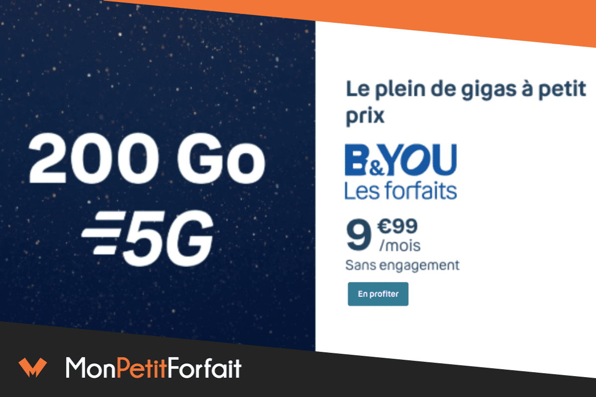 Un nouveau forfait 200 Go chez B&You disponible pour 9,99€/mois