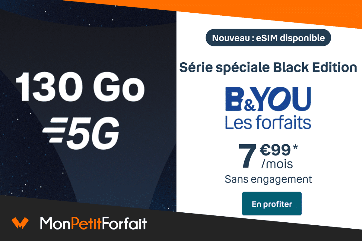 130 Go, 5G et pas cher : voici le forfait sans engagement de B&YOU