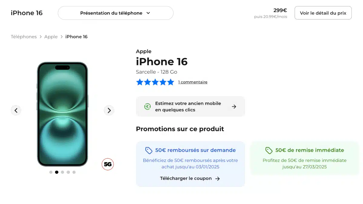 BON PLAN : l'iPhone 16 disponible chez Free à partir de 299€