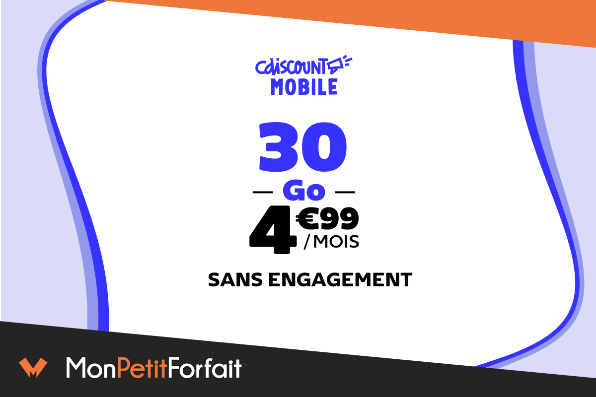 Forfait mobile à moins de 5€ : Cdiscount offre 30 Go et la SIM est à 1€