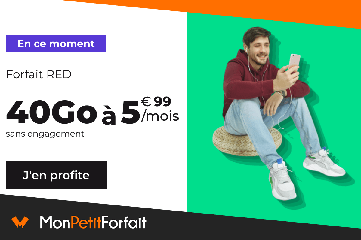 Commencez la semaine de bon pied avec ce forfait mobile à 5€ (40 Go)