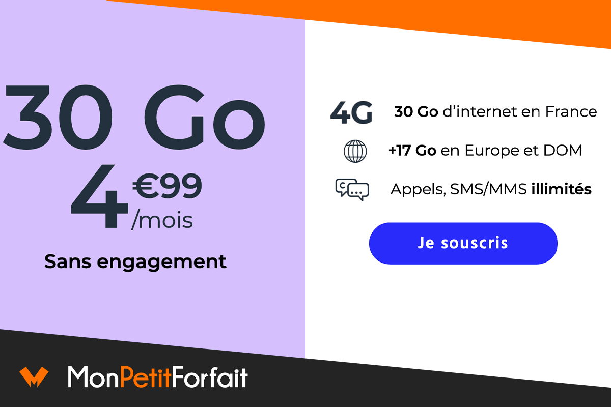 Forfait 30 Go : c'est le seul opérateur à proposer autant de data sous les 5€