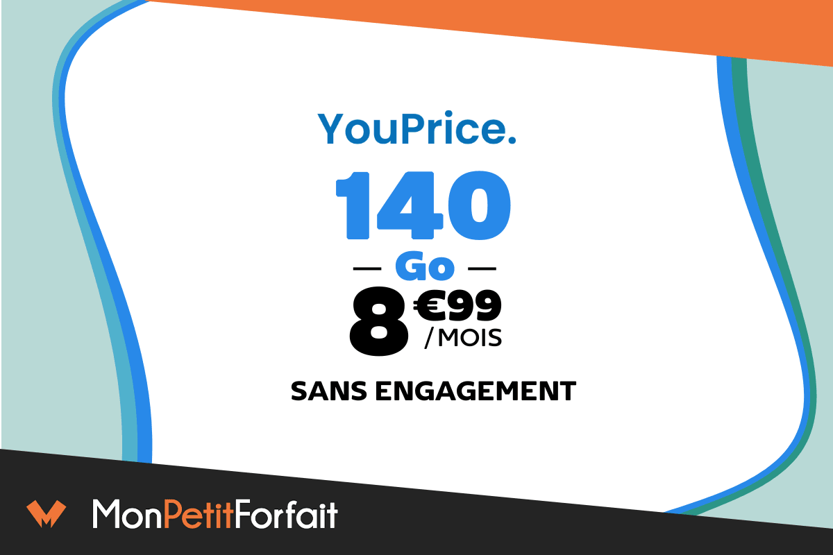 Forfait mobile : Le Loop de YouPrice, dès 8,99€/mois pour 140 Go