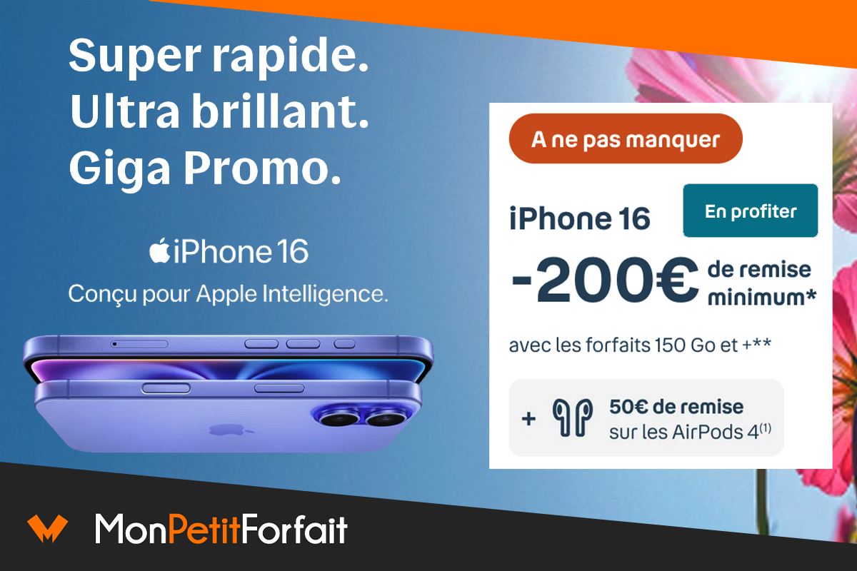 Super rapide, ultra brillant : l'iPhone 16 est en promo chez Bouygues Telecom