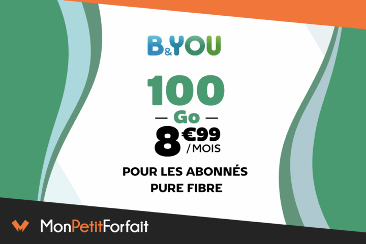 Abonnés B&YOU Pure Fibre : bénéficiez de 2€/mois de remise sur le forfait 100 Go