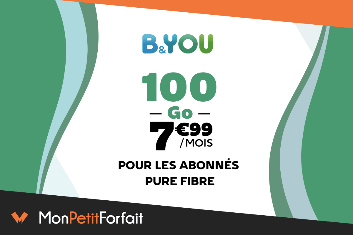 Ce forfait 100 Go est en promo pour les abonnés box B&YOU Pure Fibre