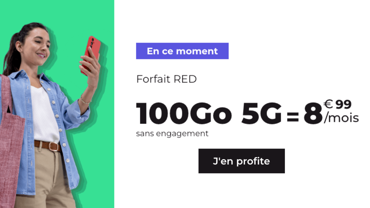 Le forfait 100 Go à prix bas pour la rentrée de RED by SFR (8,99€)