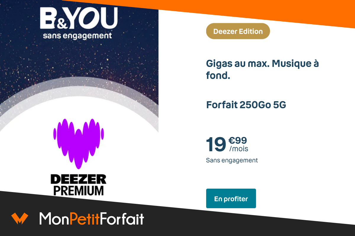 Pour Noël, B&YOU sort un nouveau forfait en promo avec Deezer