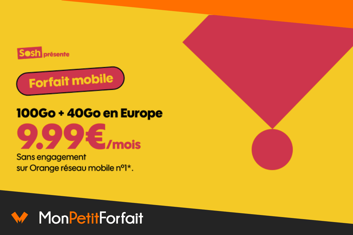 100 Go dans la poche pour tout juste 10€/mois (forfait mobile Sosh)