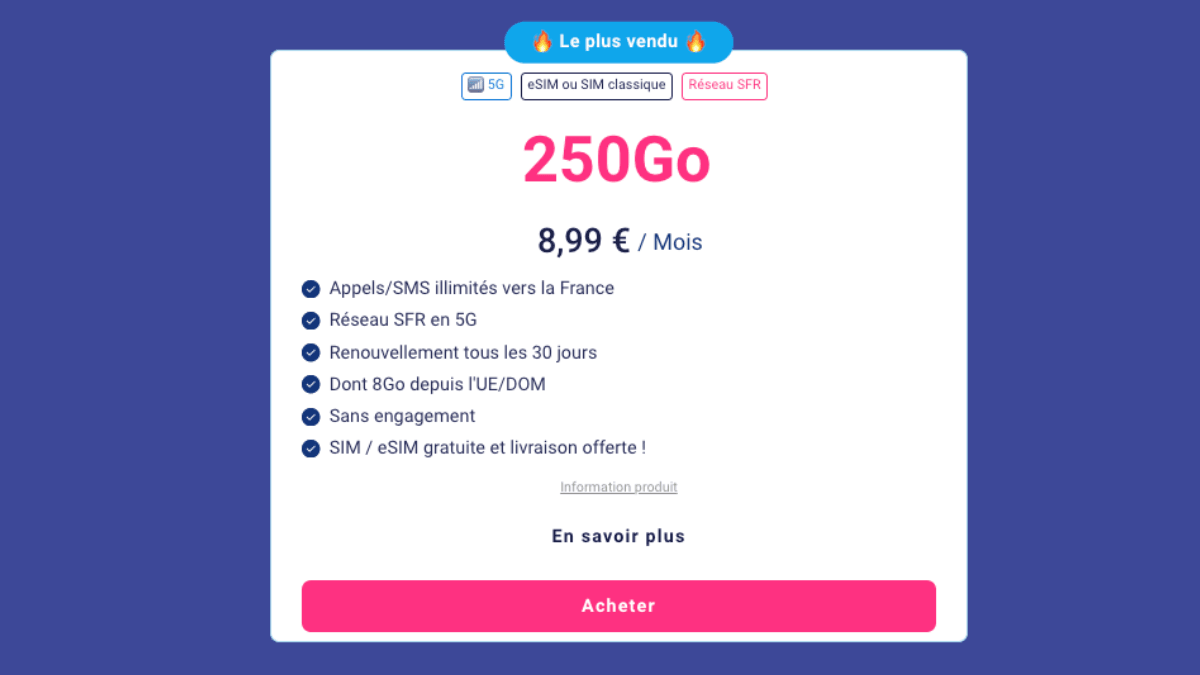 Lebara classé parmi les forfaits moins cher du marché avec 50 ou 250 Go
